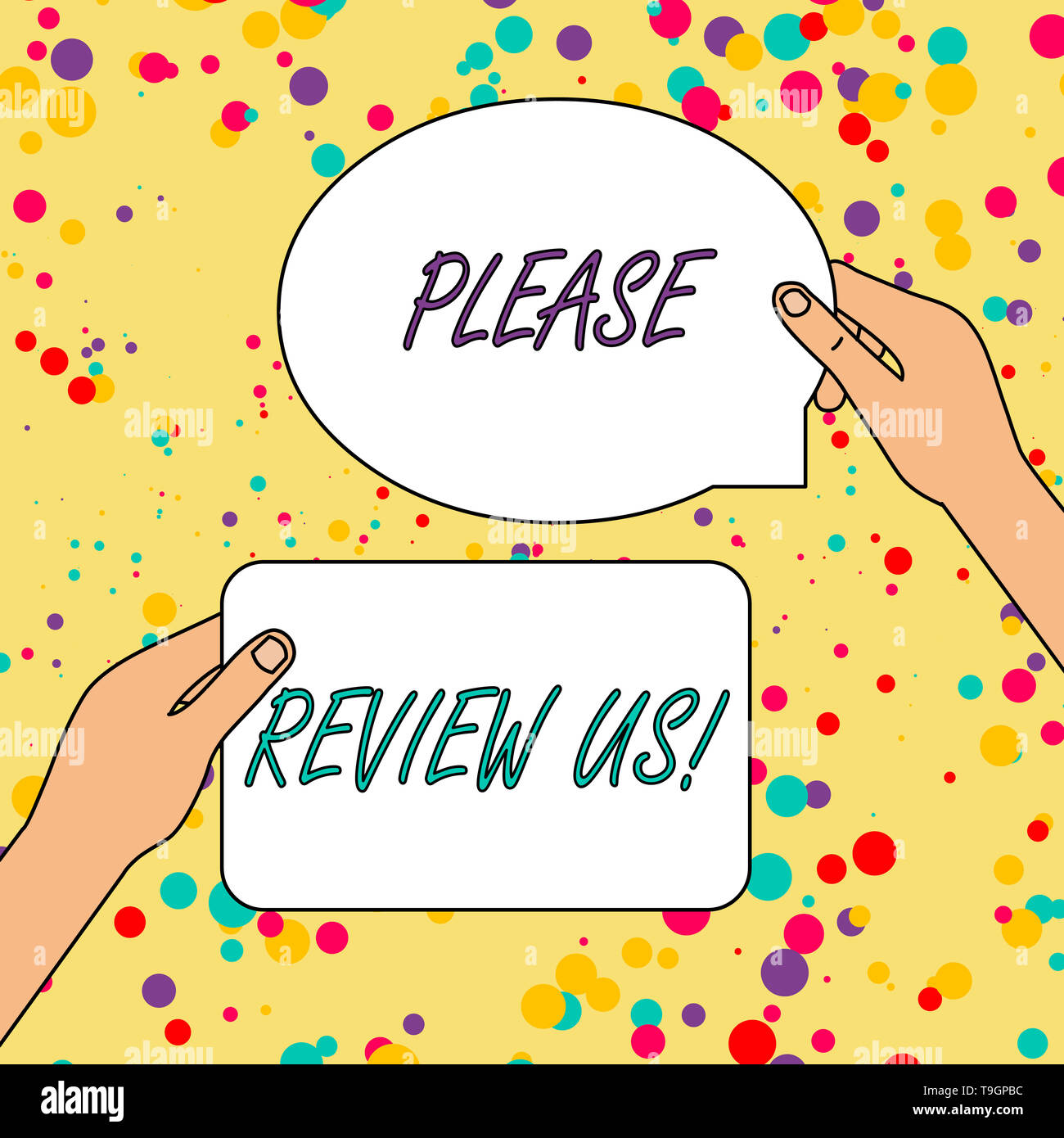 Text sign showing Please Review Us. Business photo showcasing situation ...