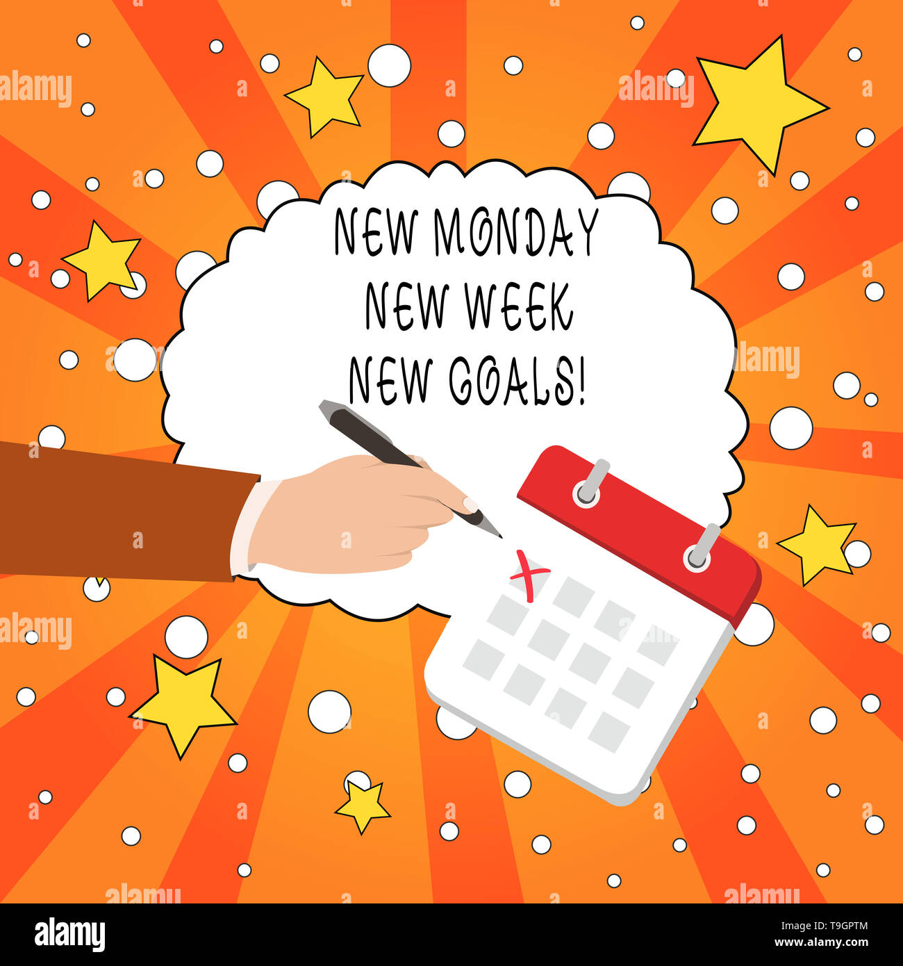 Writing note showing New Monday New Week New Goals. Business concept ...