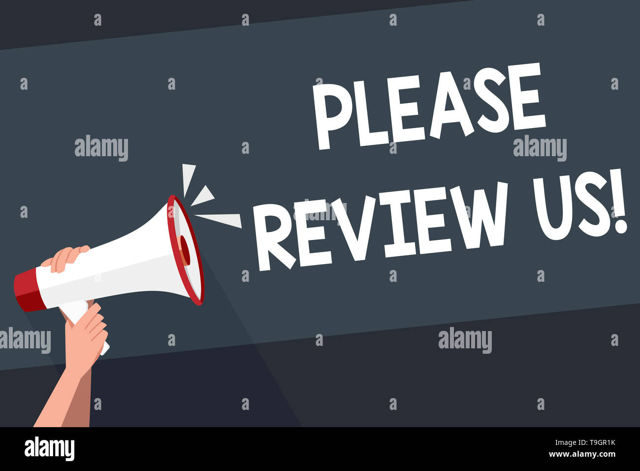 Word writing text Please Review Us. Business photo showcasing situation ...