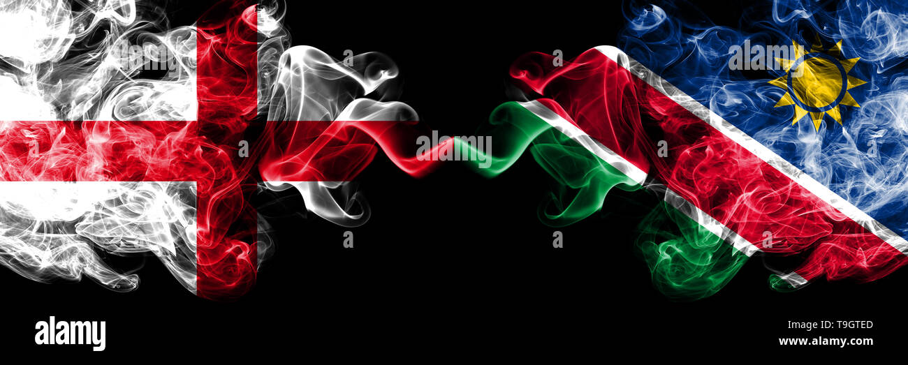 English vs Namibia, Namibian smoky mystic flags placed side by side ...