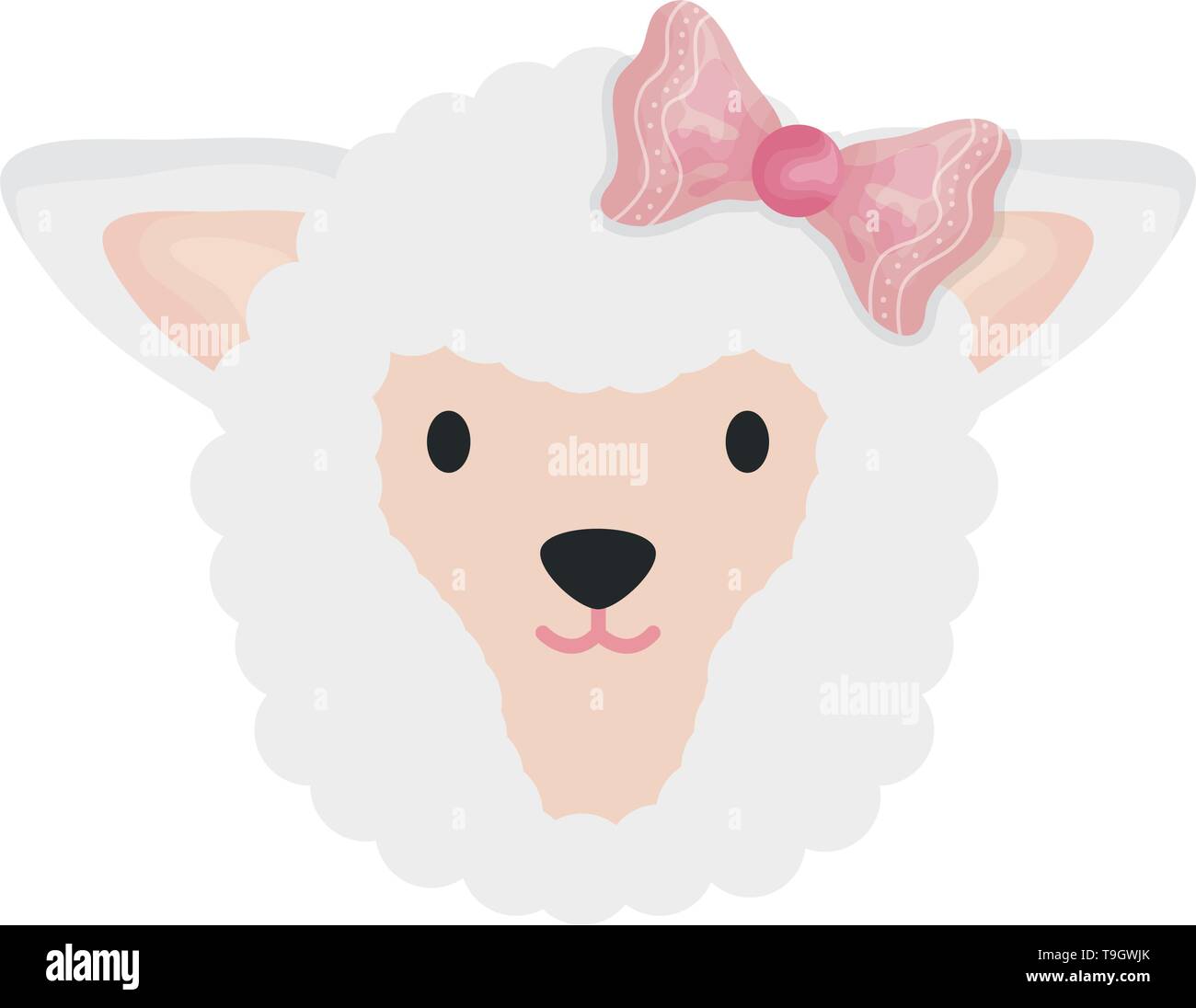 cute female sheep childish character vector illustration design Stock ...