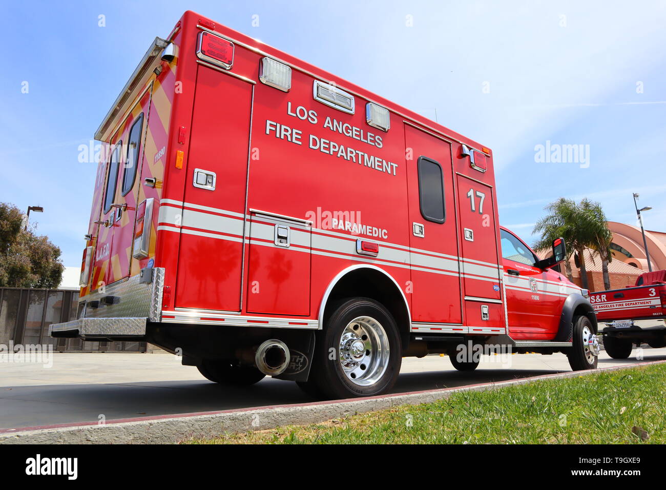 LAFD Los Angeles Fire Department Truck - Los Angeles, California Stock ...