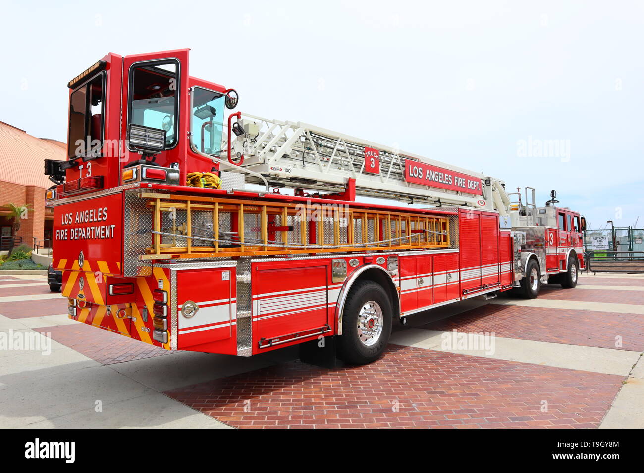 LAFD Los Angeles Fire Department Truck - Los Angeles, California Stock ...