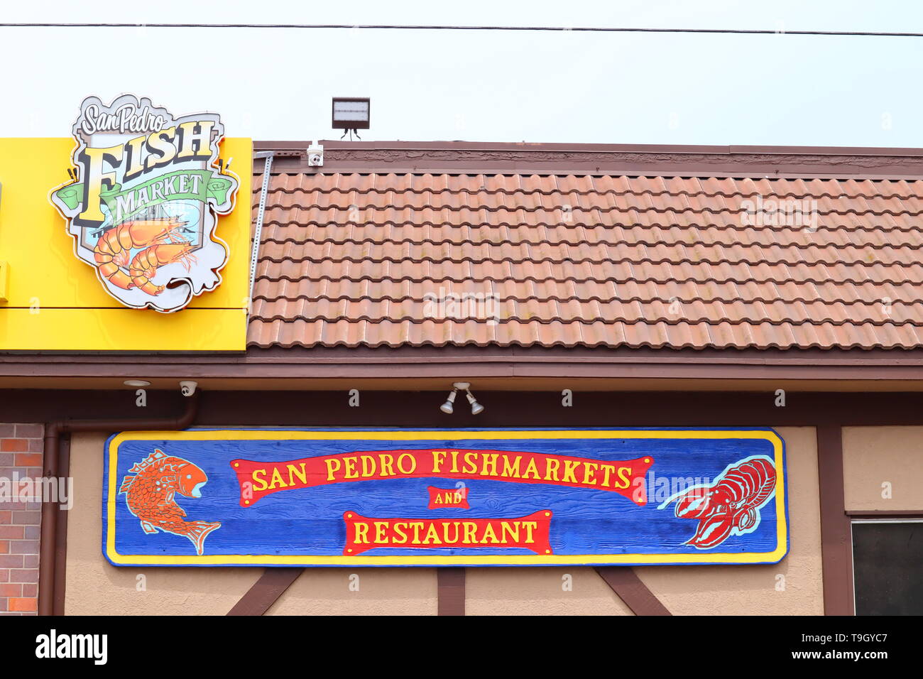 SAN PEDRO FISH MARKET, Port of LOS ANGELES, California Stock Photo - Alamy