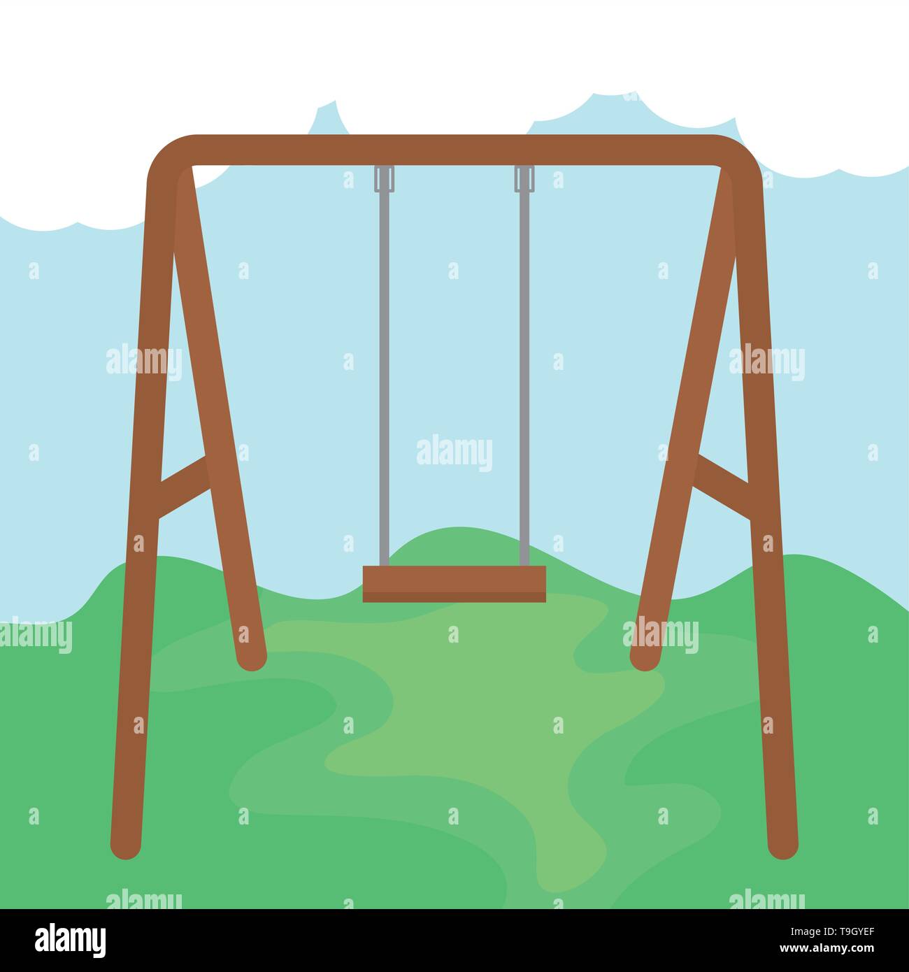 swing wooden in the park vector illustration design Stock Vector Image ...