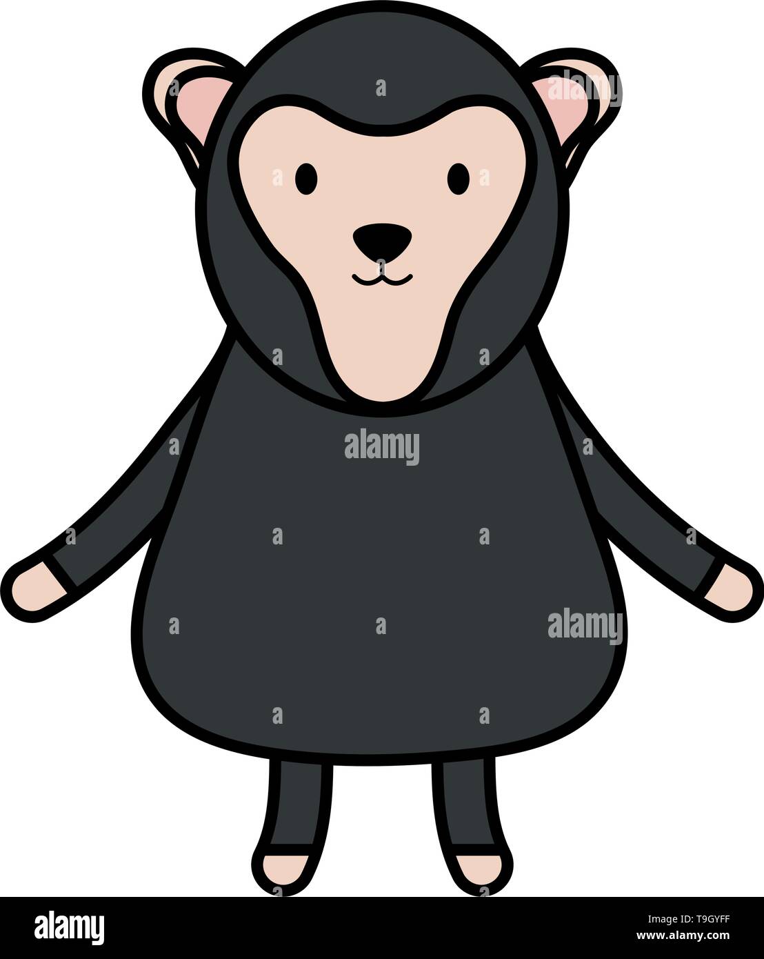 cute monkey childish character vector illustration design Stock Vector ...
