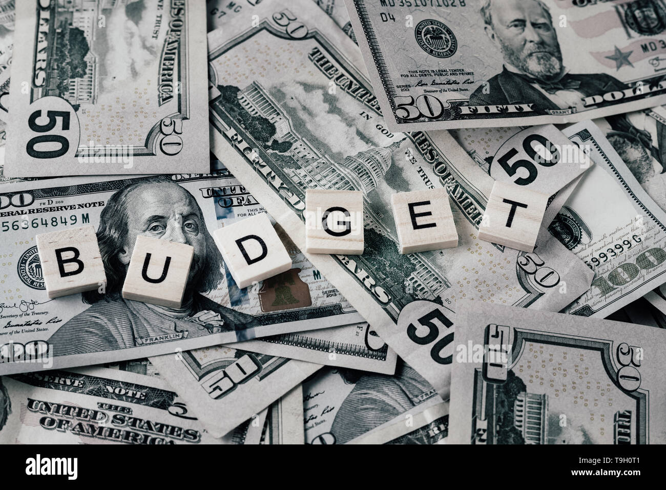 Dollar bills background and word budget. Finance and invesment concept ...