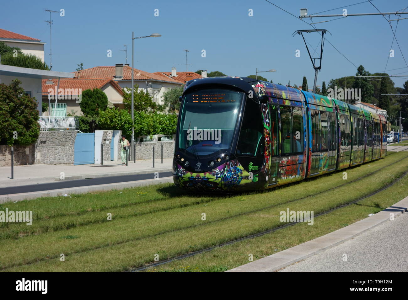 Montpellier, moderne Tramway Linie 3, Fahrzeugdesign von Christian ...