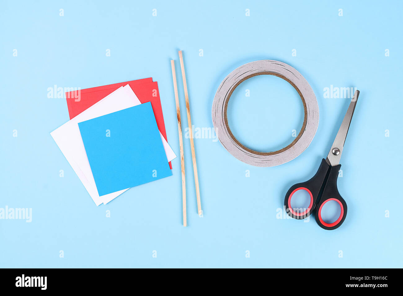 1 Diy 4th of July paper salute color American flag, red, blue, white ...