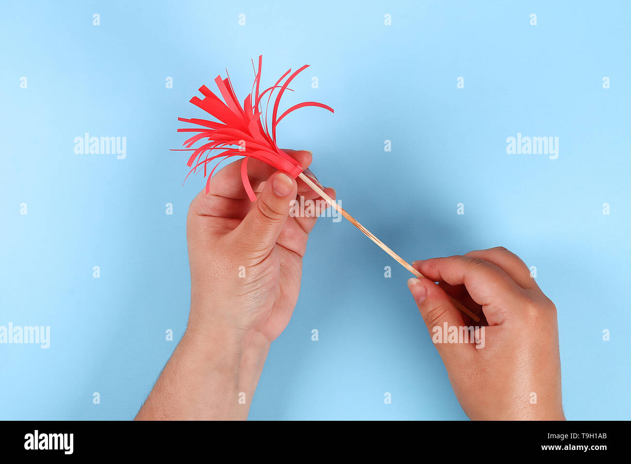 9 Diy 4th of July paper salute color American flag, red, blue, white ...