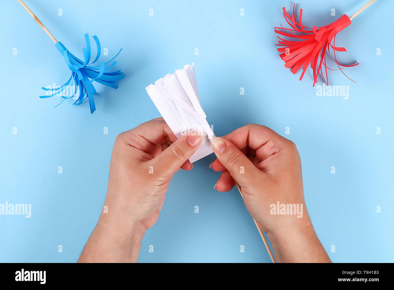 11 Diy 4th of July paper salute color American flag, red, blue, white ...