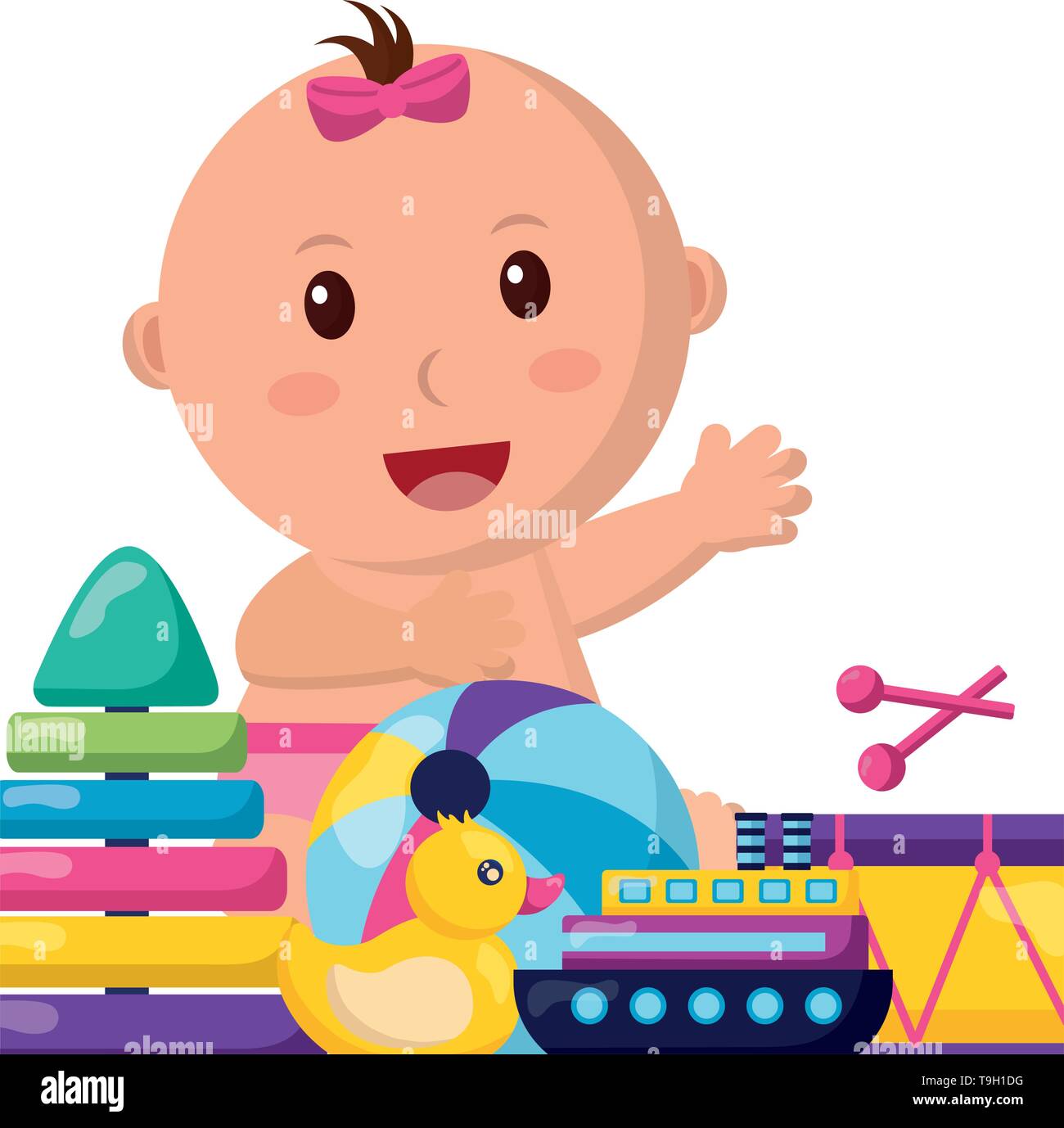 baby girl toys Stock Vector Image & Art - Alamy