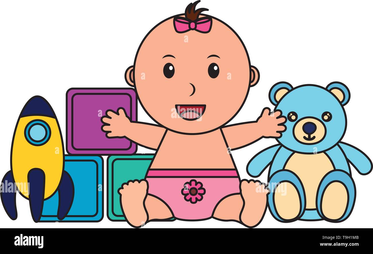 baby girl toys Stock Vector Image & Art - Alamy