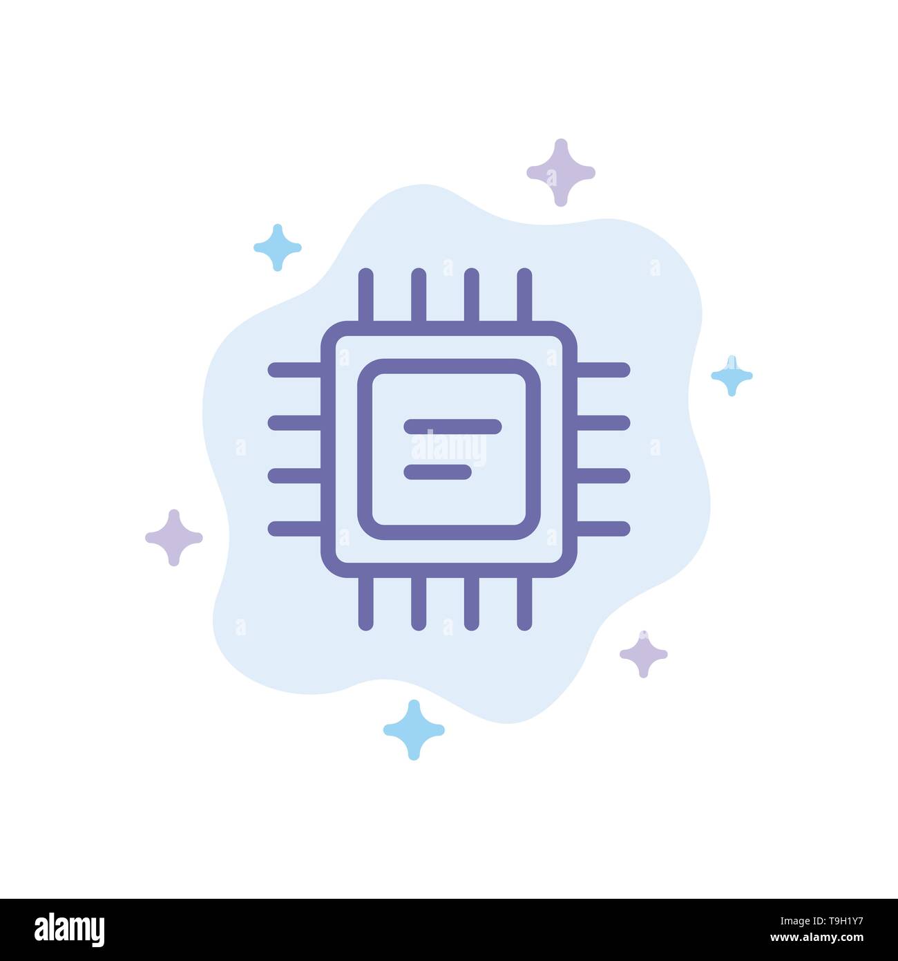 Cpu Microchip Processor Blue Icon On Abstract Cloud Background Stock Vector Image And Art Alamy