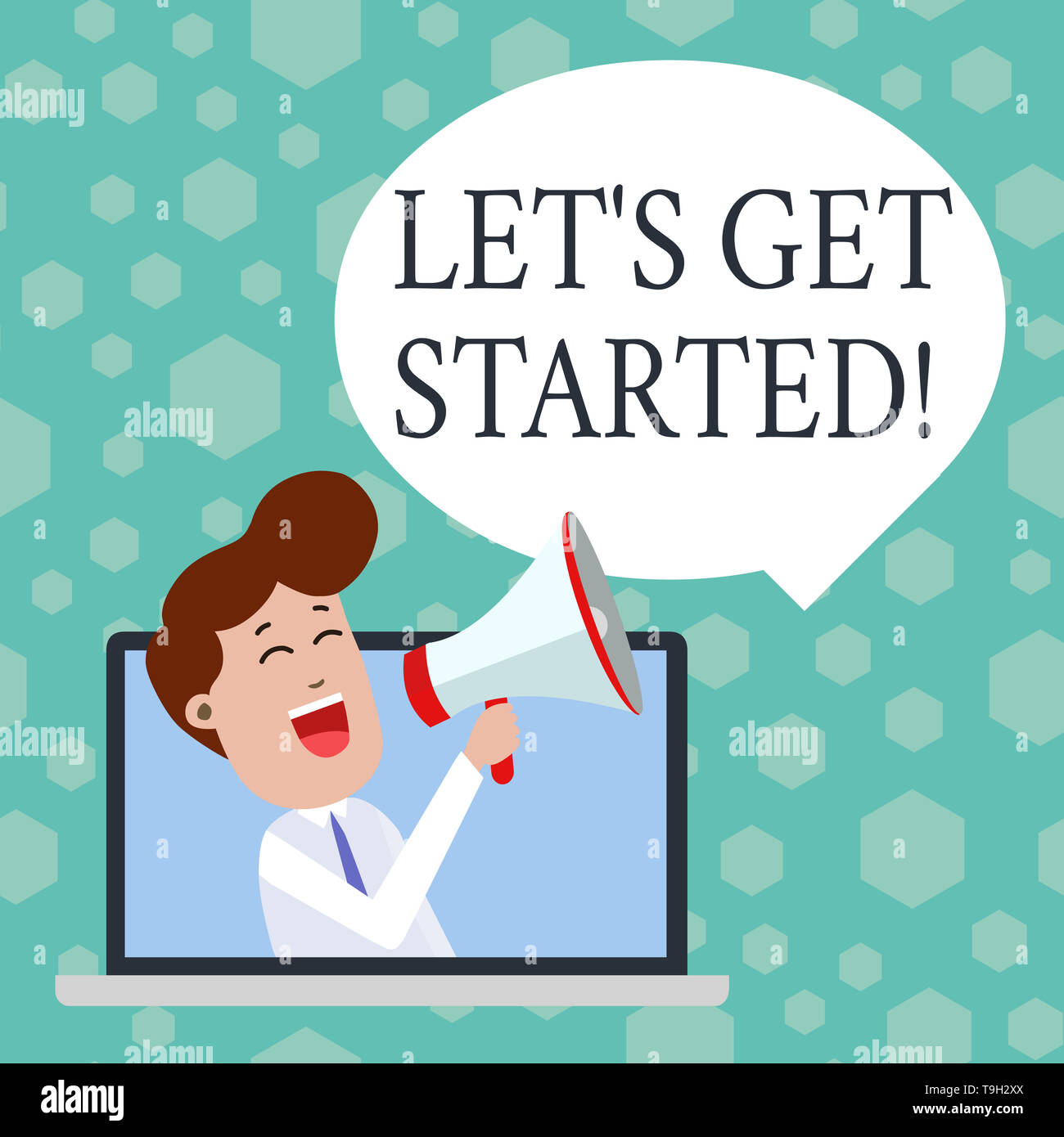 Text sign showing Let S Get Started. Business photo showcasing ...