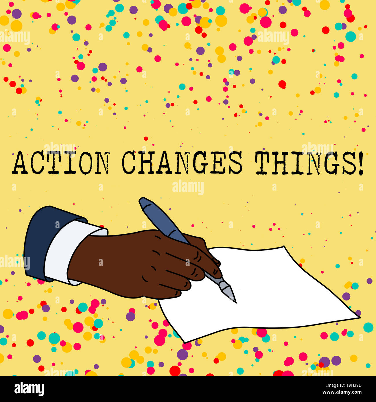Text sign showing Action Changes Things. Business photo text start ...