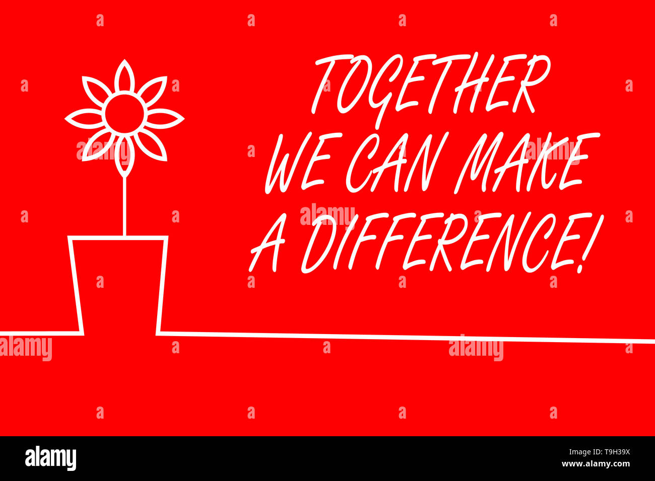 Text sign showing Together We Can Make A Difference. Business photo ...