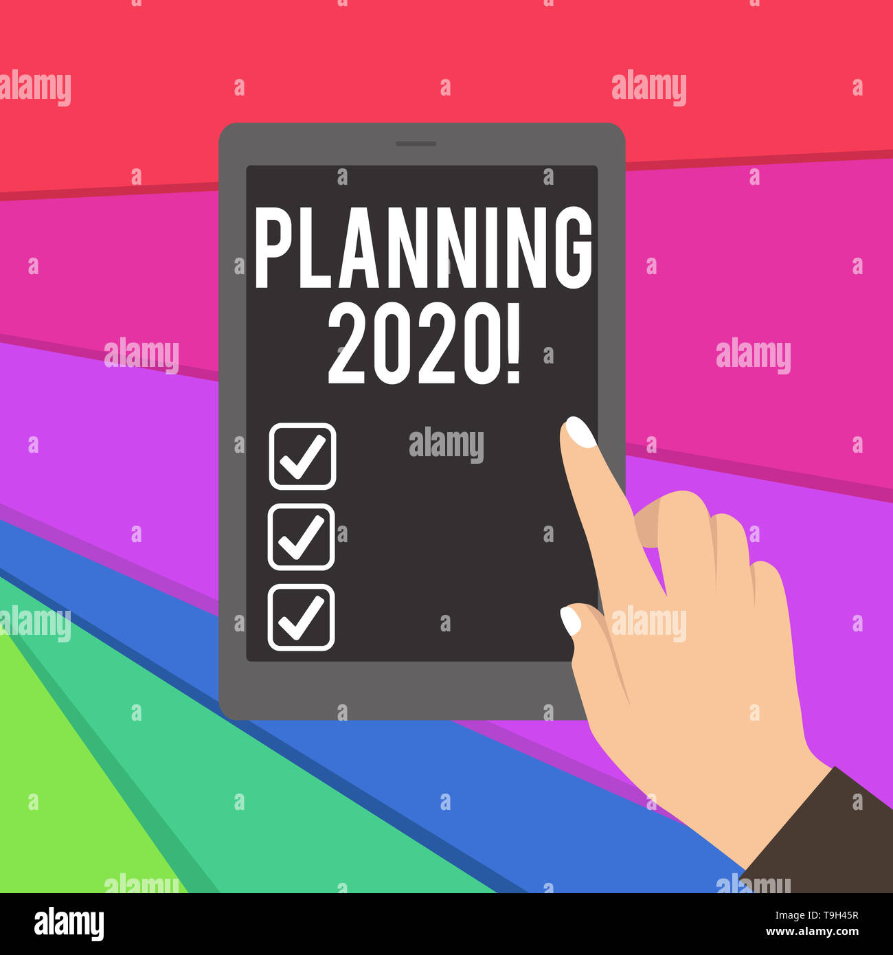Text sign showing Planning 2020. Business photo showcasing process of ...