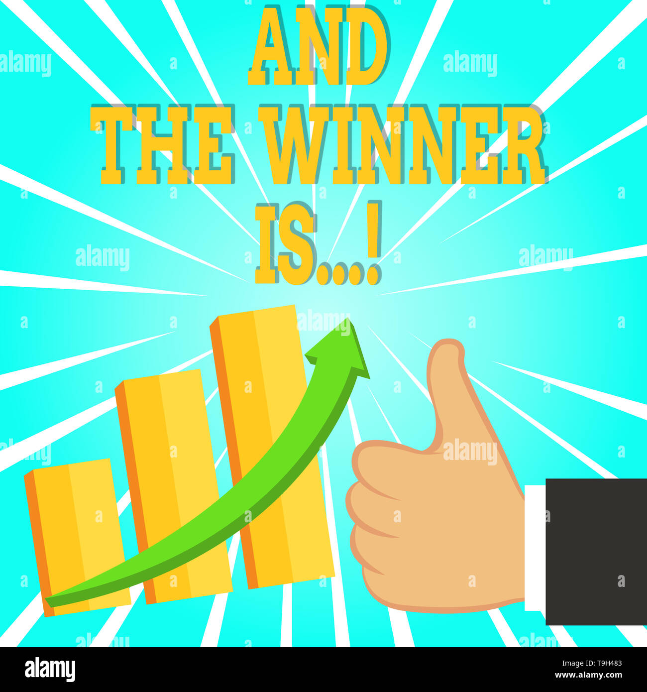 Text sign showing And The Winner Is. Business photo text announcing who ...