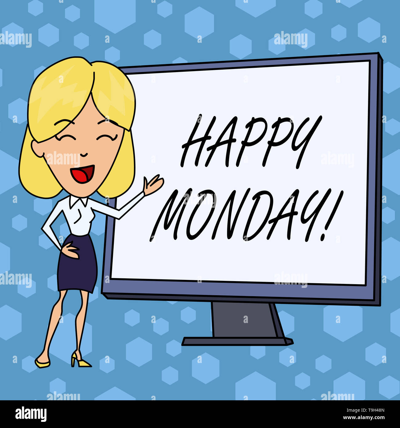 Word writing text Happy Monday. Business photo showcasing telling that ...