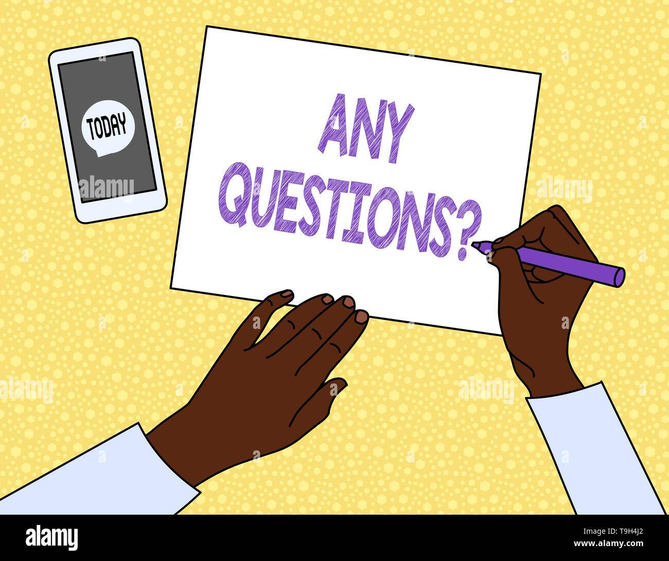 Text sign showing Any Questions Question. Business photo showcasing you ...