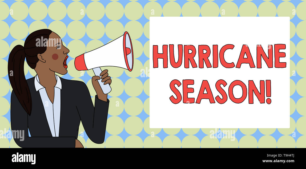 Writing note showing Hurricane Season. Business concept for time when ...