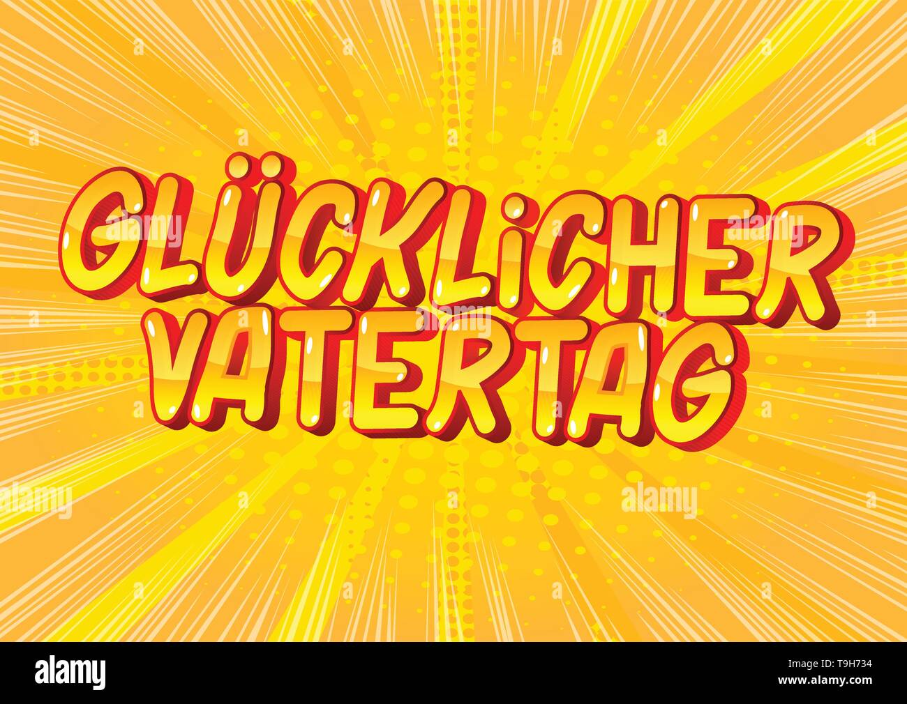 Glucklicher Vatertag (Father's Day in German)- Vector illustrated comic ...