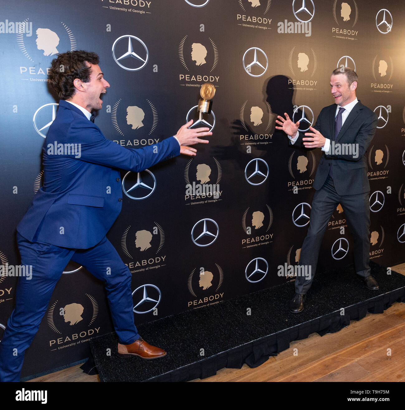 New York, NY - May 18, 2019: Aliaume Leroy and Daniel Adamson toss ...