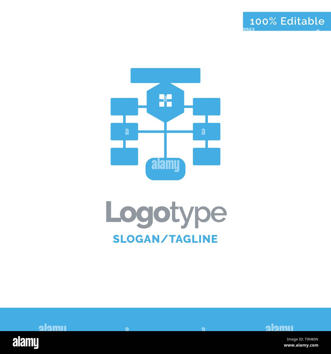 Glowing blue flowchart diagram hi-res stock photography and images - Alamy