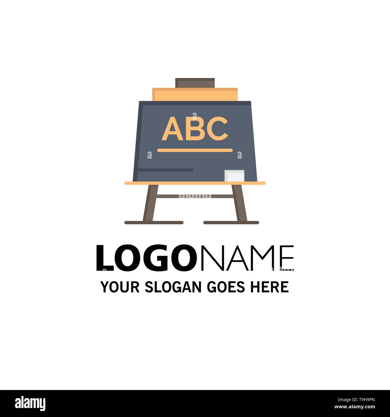 Learning, Teacher, Abc, Board Business Logo Template. Flat Color Stock ...