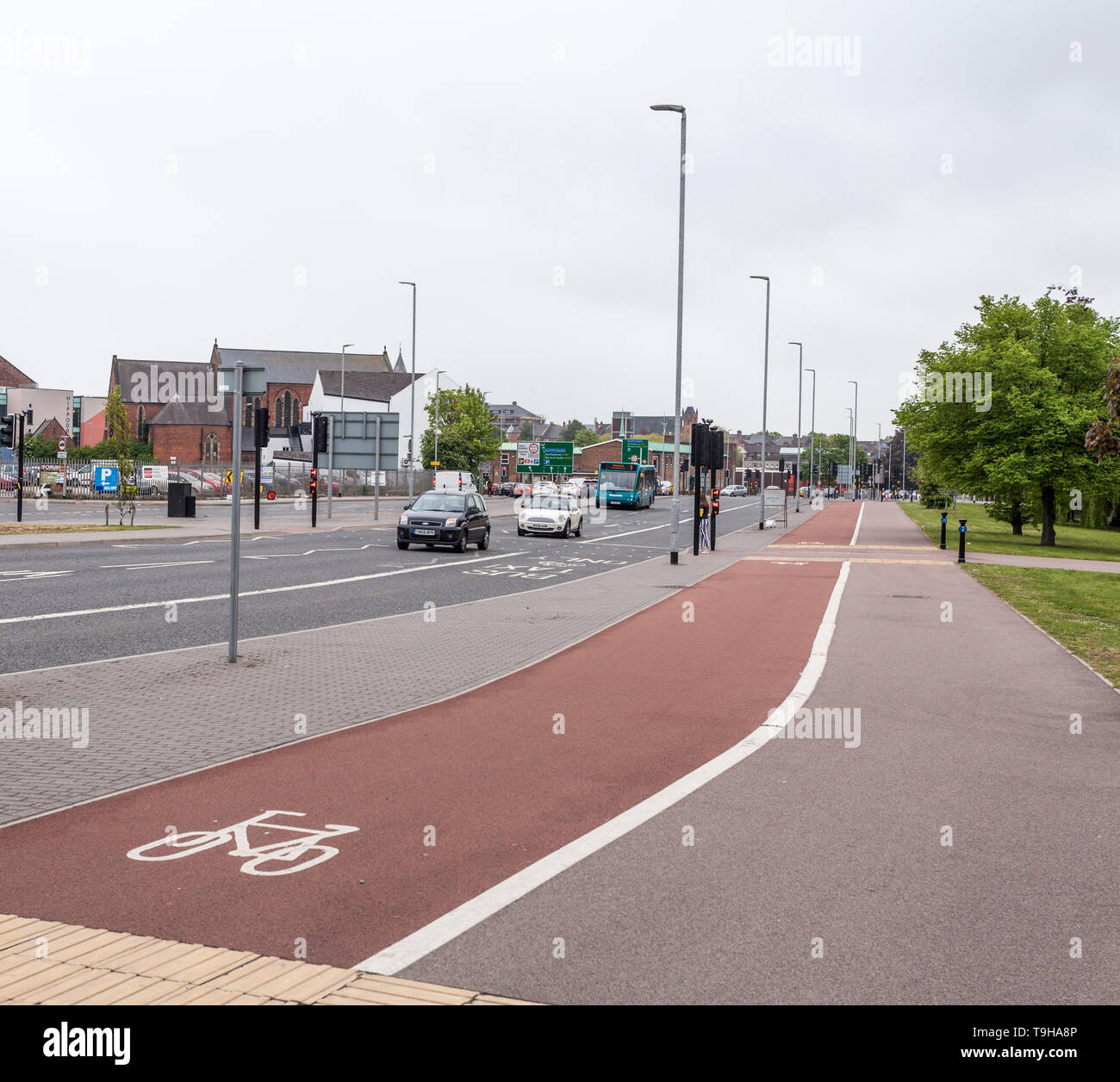 The busy Ring Road in the town centre in Darlington,England,UK Stock ...