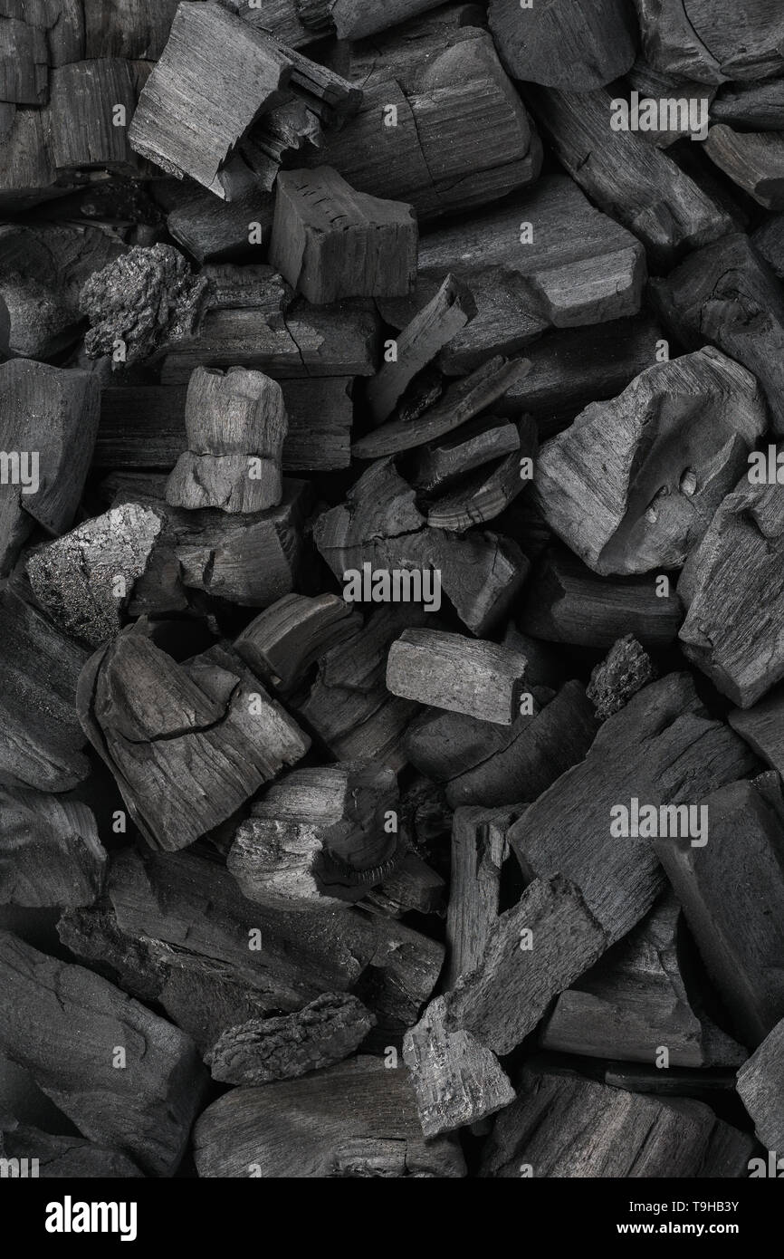 Black charcoal texture background. Close-up shot. Top view Stock Photo ...