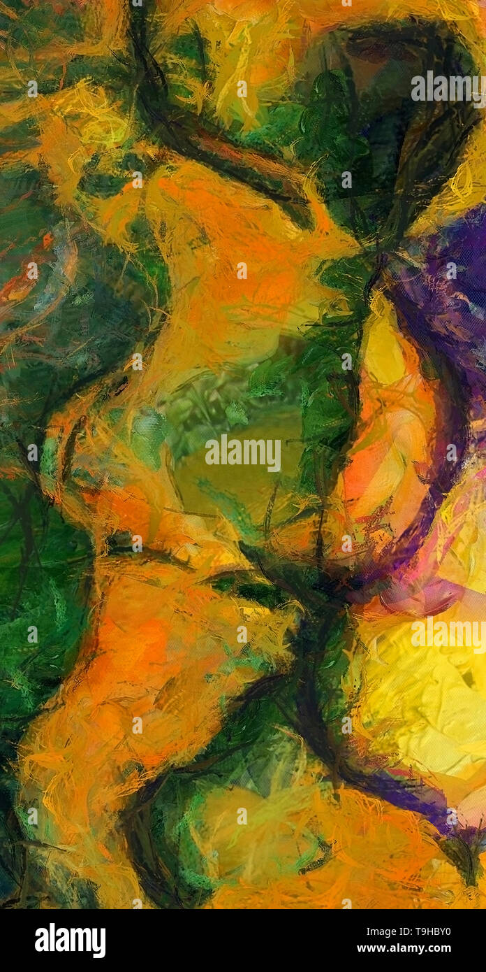 Colorful Hot Abstract Painting. 3D rendering Stock Photo - Alamy