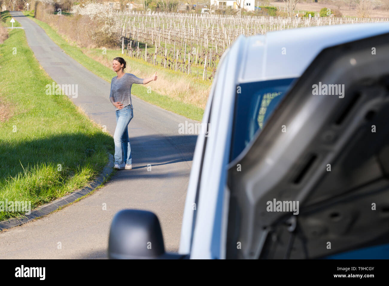 Hitching lift hi-res stock photography and images - Alamy