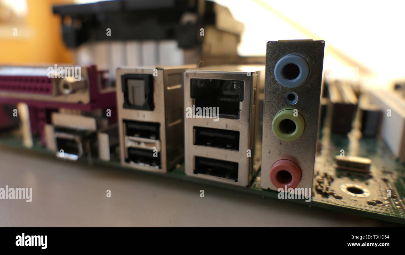 I/O panel on Computer Mainboard Stock Photo - Alamy