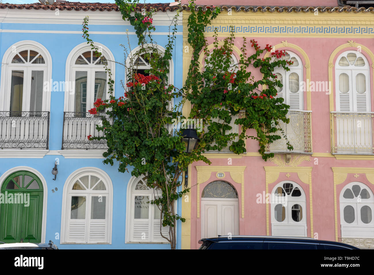 Colonial architecture of Pelourinho on Salvador Bahia in Brazil Stock ...