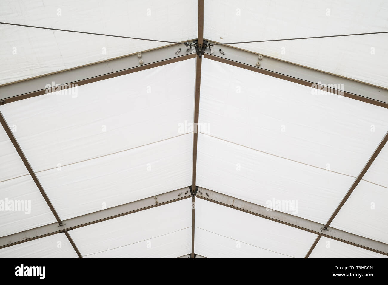 inside a clear span marquee (aluminium framework marquee Stock Photo ...