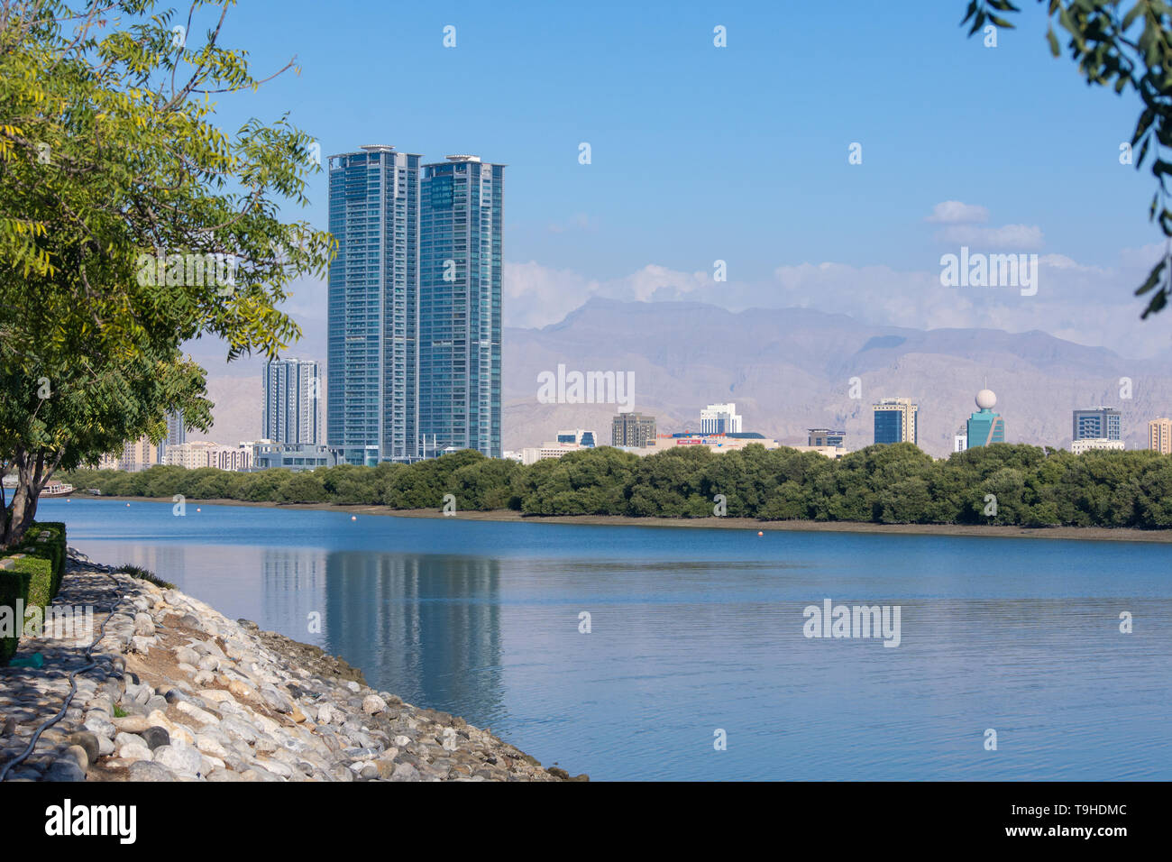 Ras al Khaimah View from the Corniche towards the Julphar Towers on the ...