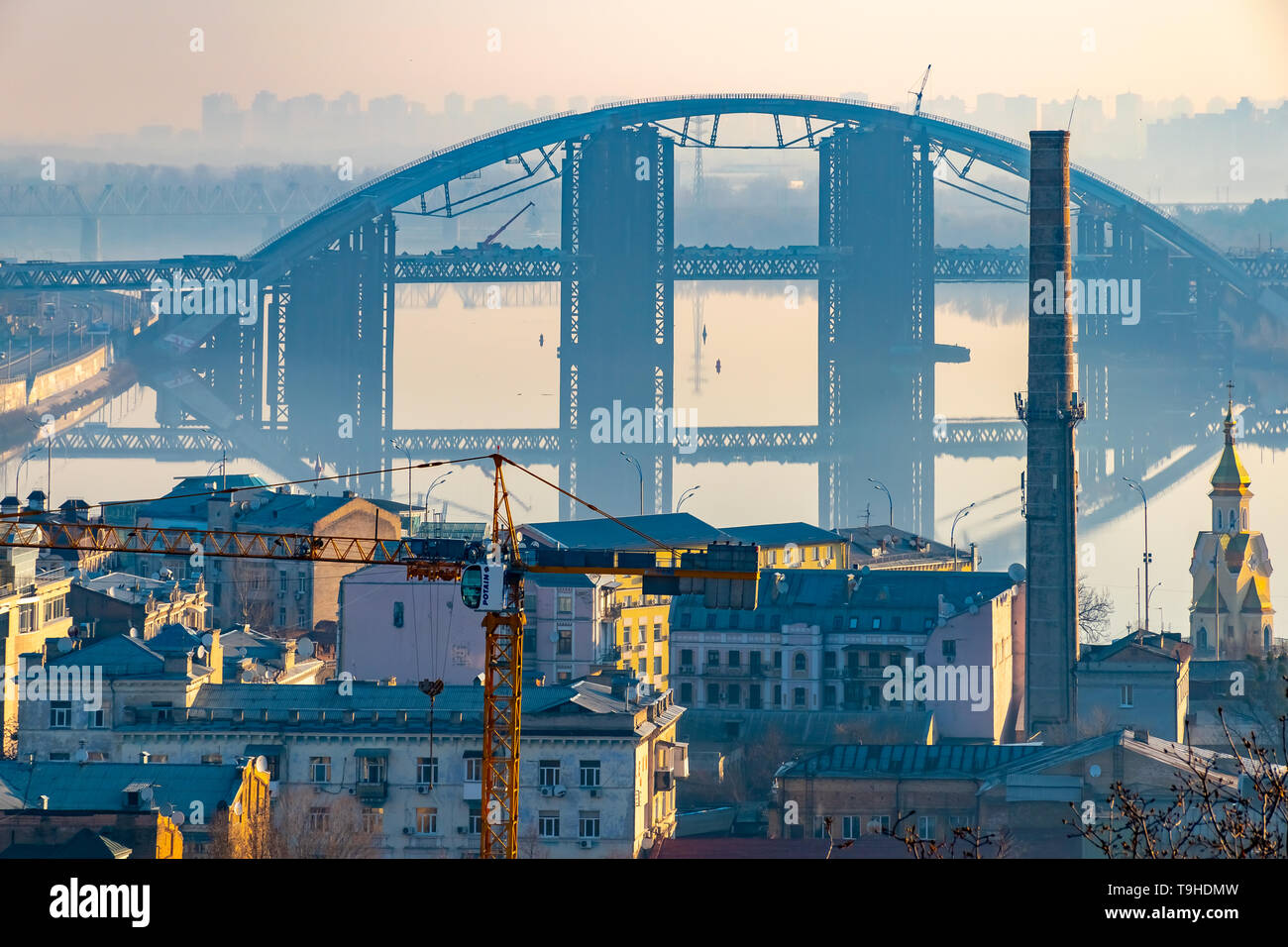 Kiev cityscape with view to the city with unique architecture, Ukraine ...