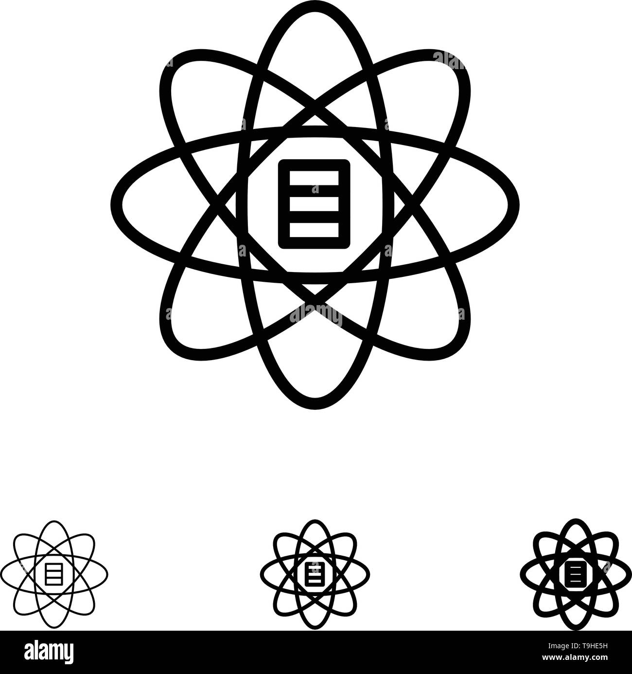 Data, Science, Data Science, Dollar Bold and thin black line icon set ...