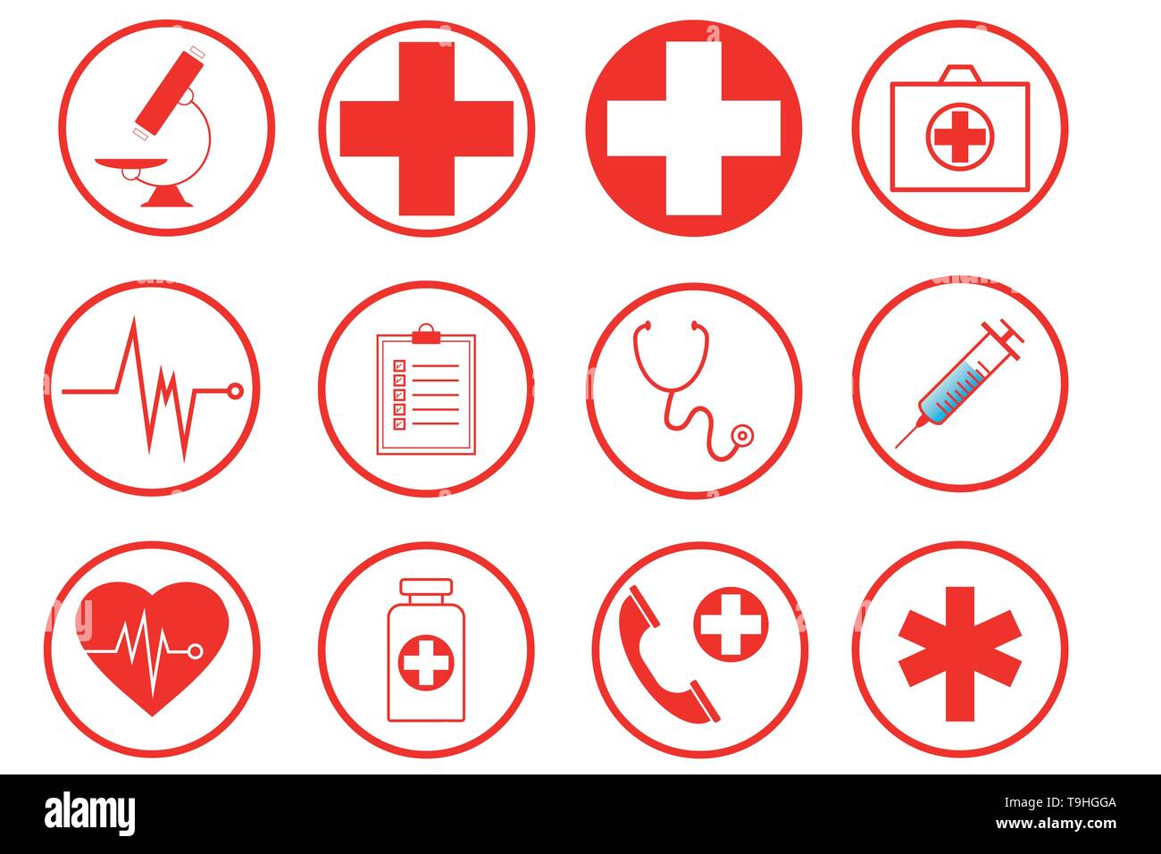 A set of red medical icons Stock Vector Image & Art - Alamy