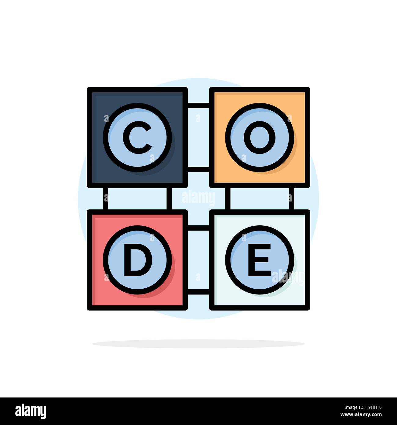 Code Learning Code Learning Education Abstract Circle Background Flat Color Icon Stock Vector