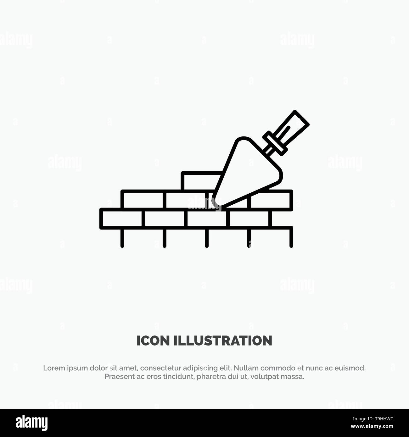 Worker building concrete wall Stock Vector Images - Alamy