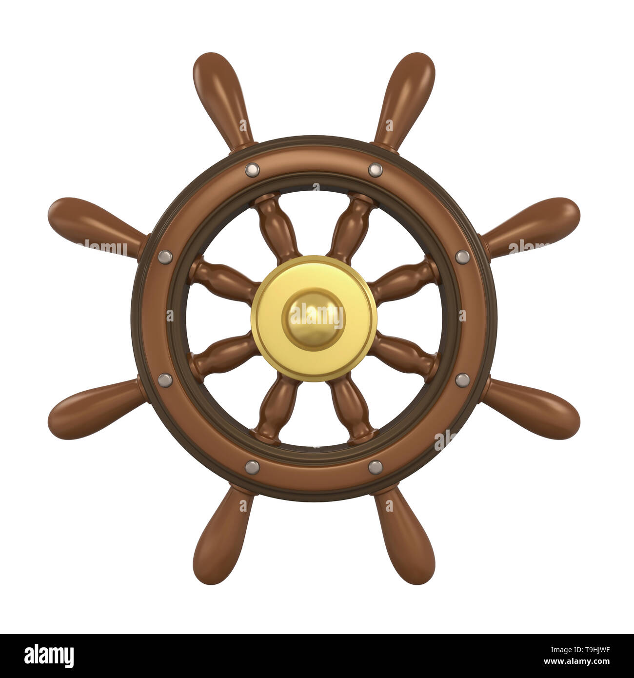 Ship Wheel Isolated Stock Photo - Alamy