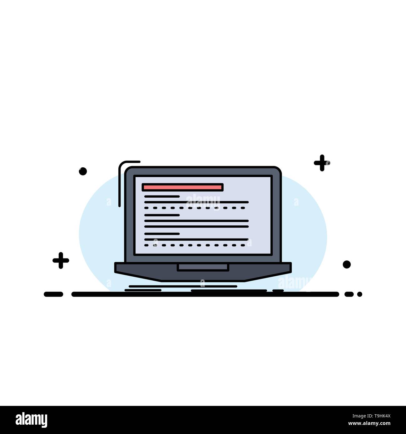 Code Coding Computer Monoblock Laptop Flat Color Icon Vector Stock Vector Image And Art Alamy