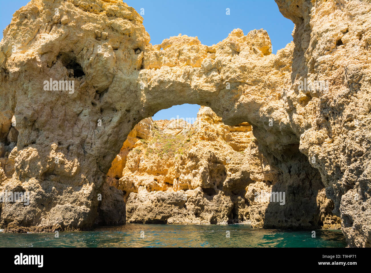 Famous Rocks in Sea, Ocean, Lagos in Portugal. Popular summer travel ...