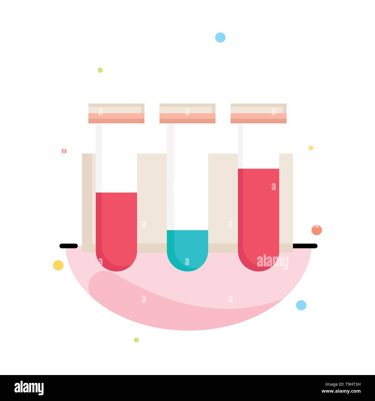 Test, Tube, Science, laboratory, blood Flat Color Icon Vector Stock ...
