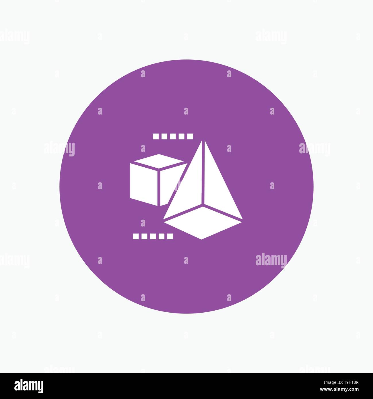 3dModel, 3d, Box, Triangle white glyph icon Stock Vector Image & Art ...