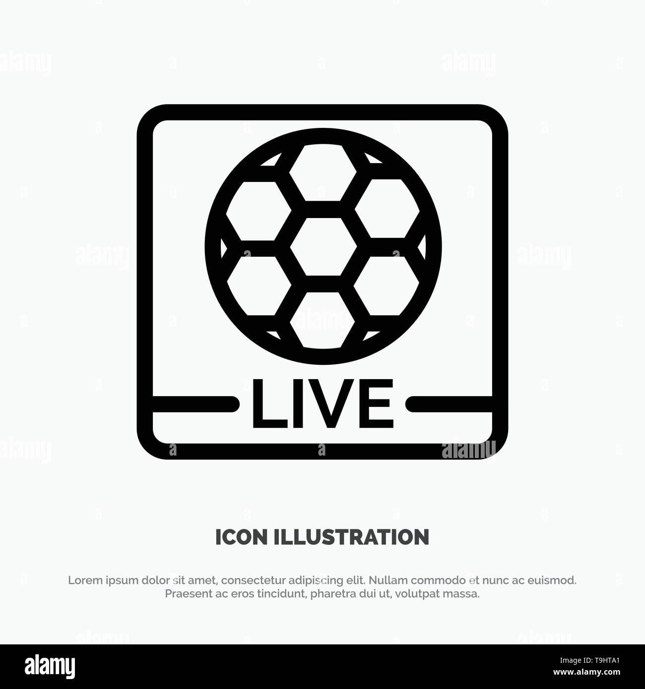 Live, Game, Screen, Football Line Icon Vector Stock Vector Image & Art ...