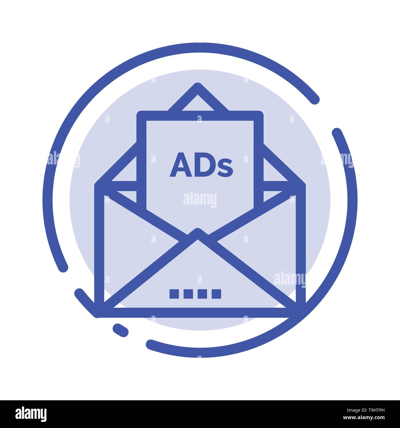 Ad, Advertising, Email, Letter, Mail Blue Dotted Line Line Icon Stock ...